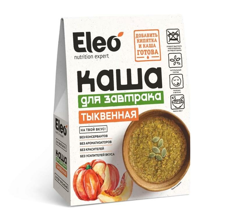 Каша мультизлаковая тыквенная для завтрака ELEO, 5 пакетов по 40 г