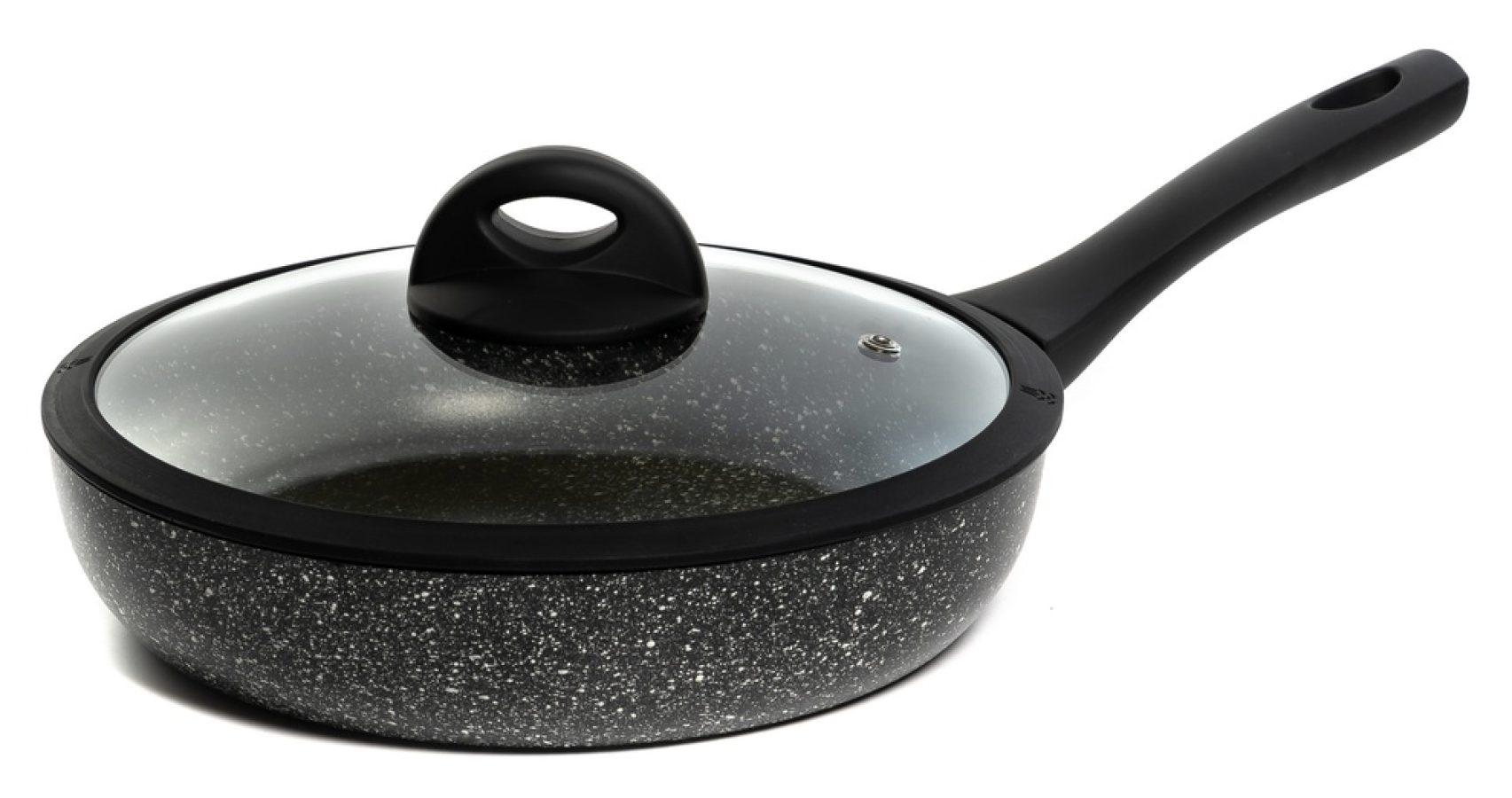 Сотейник Scovo / Сково Hi-Black с крышкой, из алюминия, черного цвета, диаметр 26см / посуда / аксессуары для кухни