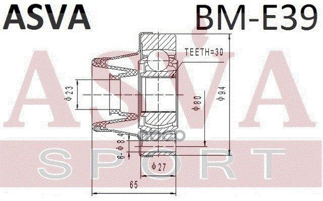 Шрус Карданного Вала ASVA арт. BME39