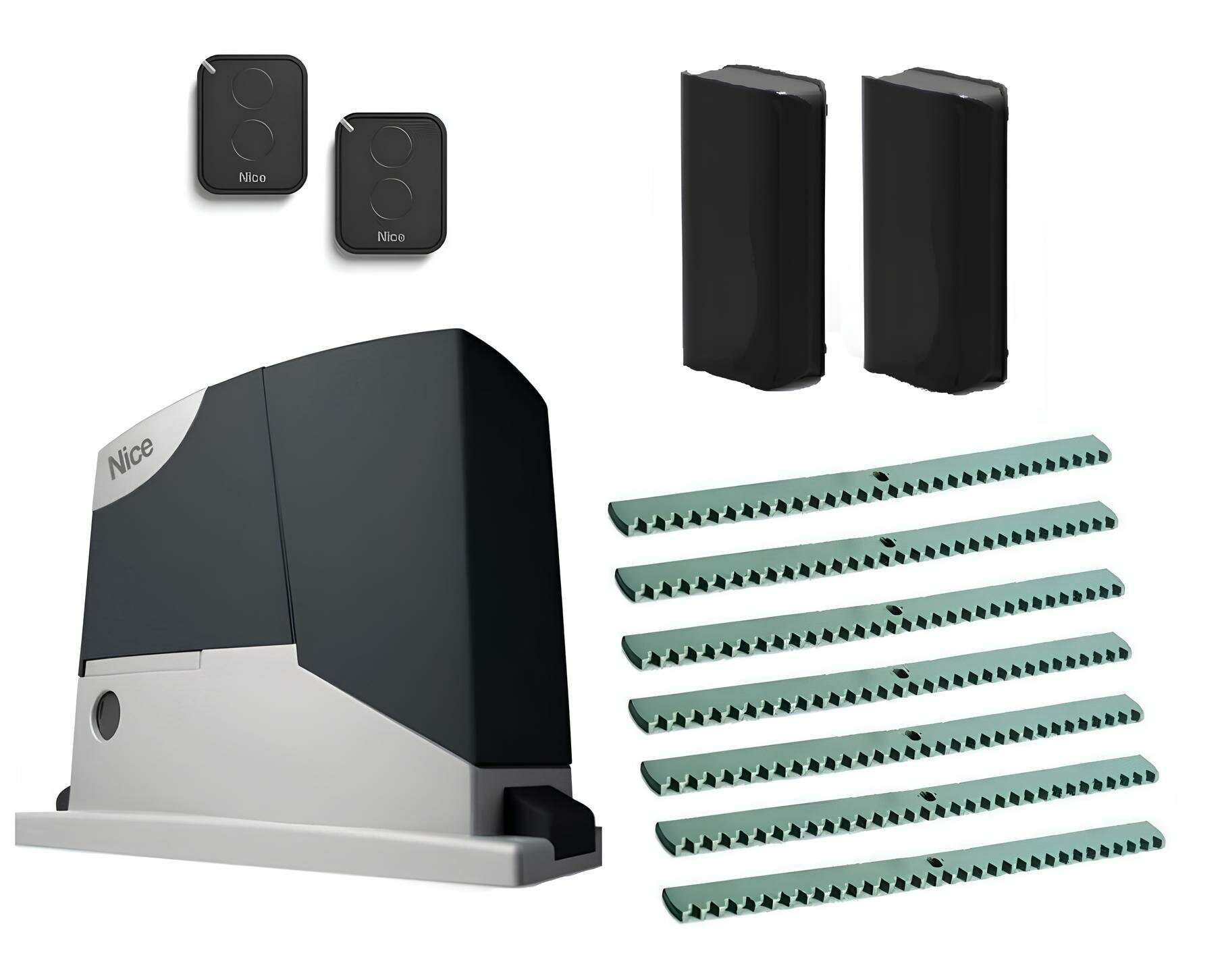 Автоматика для откатных ворот RD400KCE F7, комплект: привод, фотоэлементы, 2 пульта, 7 реек