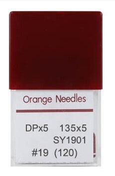 Иглы "ORANGE NEEDLES" прямострочка №120 (толстая колба) 100шт.