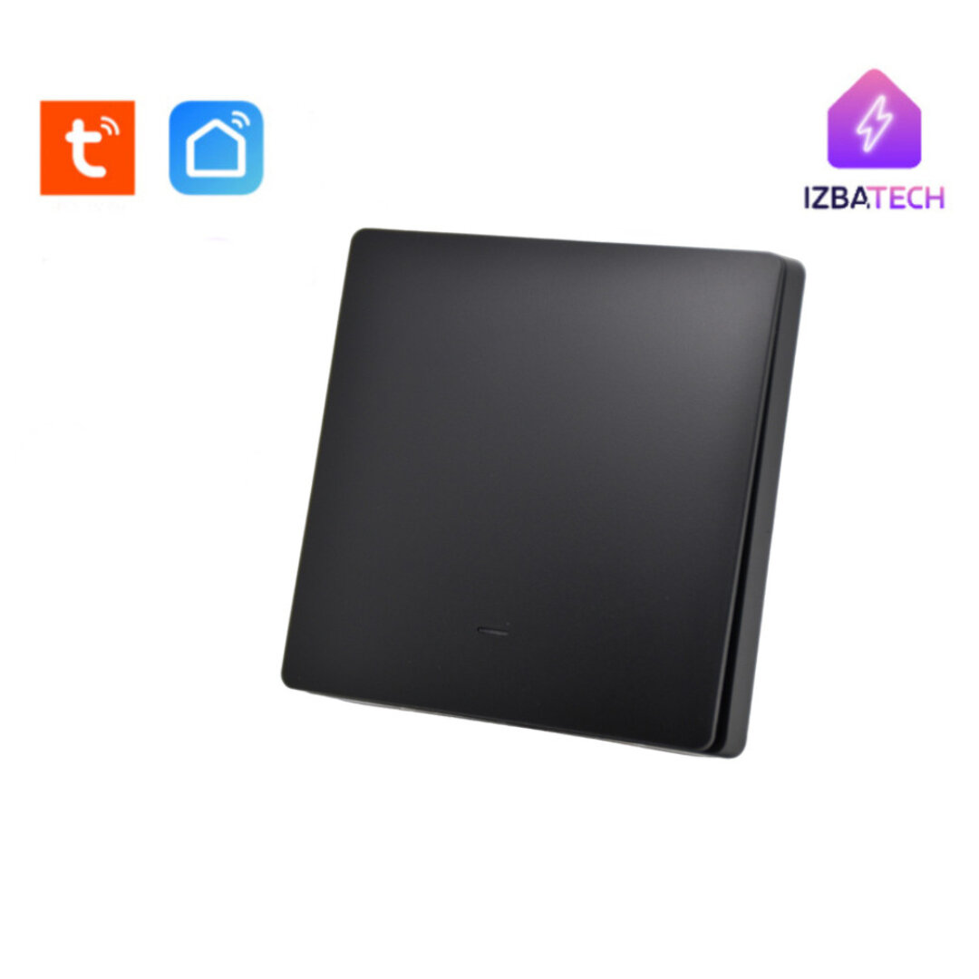 Умный выключатель с WIFI, работает С нулем, умный дом, импульсный одноклавишный, черный