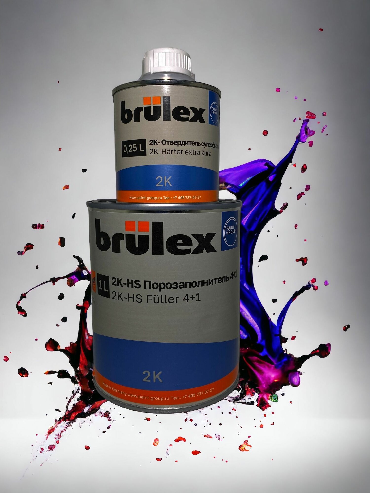 Грунт BRULEX 4:1 порозаполнитель Темно-серый 1л + отв 0,25л