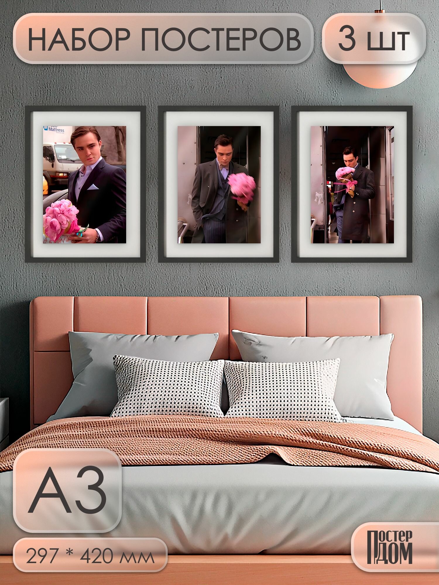 Постеры интерьерные на стену эстетика Пионы