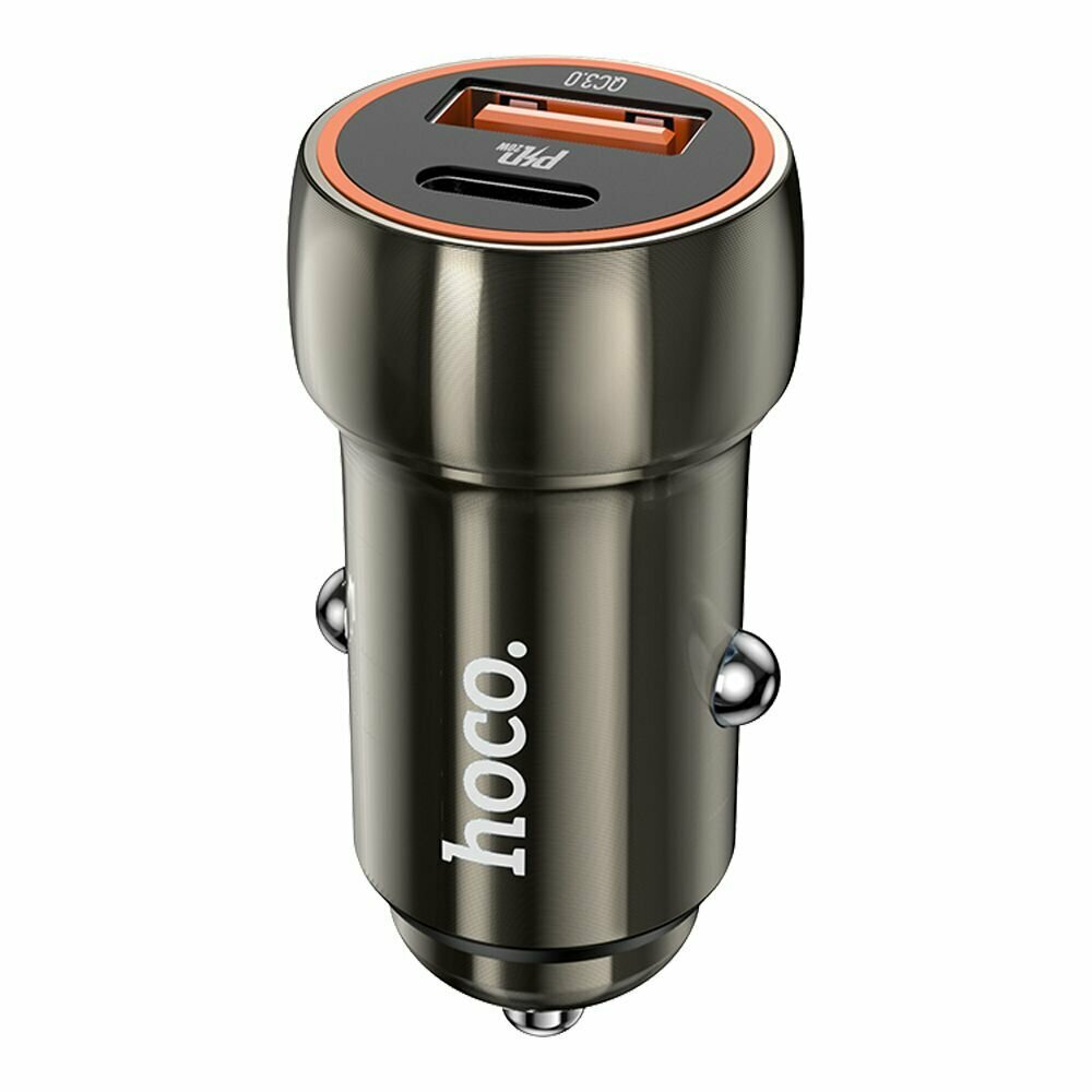 АЗУ HOCO Z46A Blue whale 1xUSB, 1xUSB-C, 3А, PD20W, QC3.0 (серый)