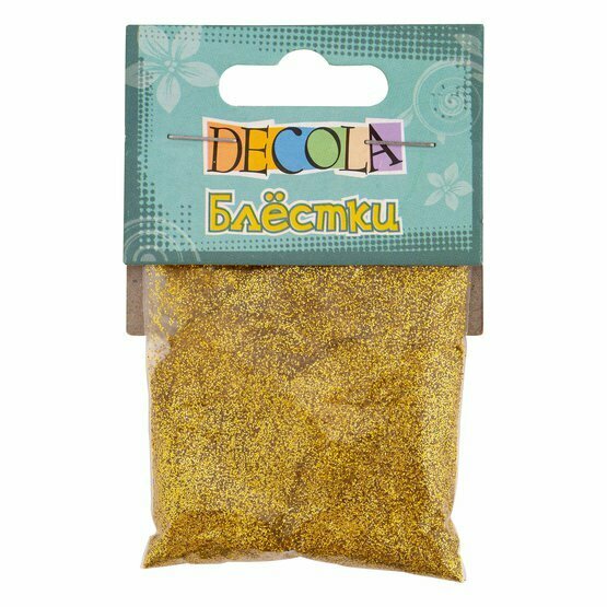 Блестки декоративные "Decola", золото, размер 0,3 мм, в упаковке 20г