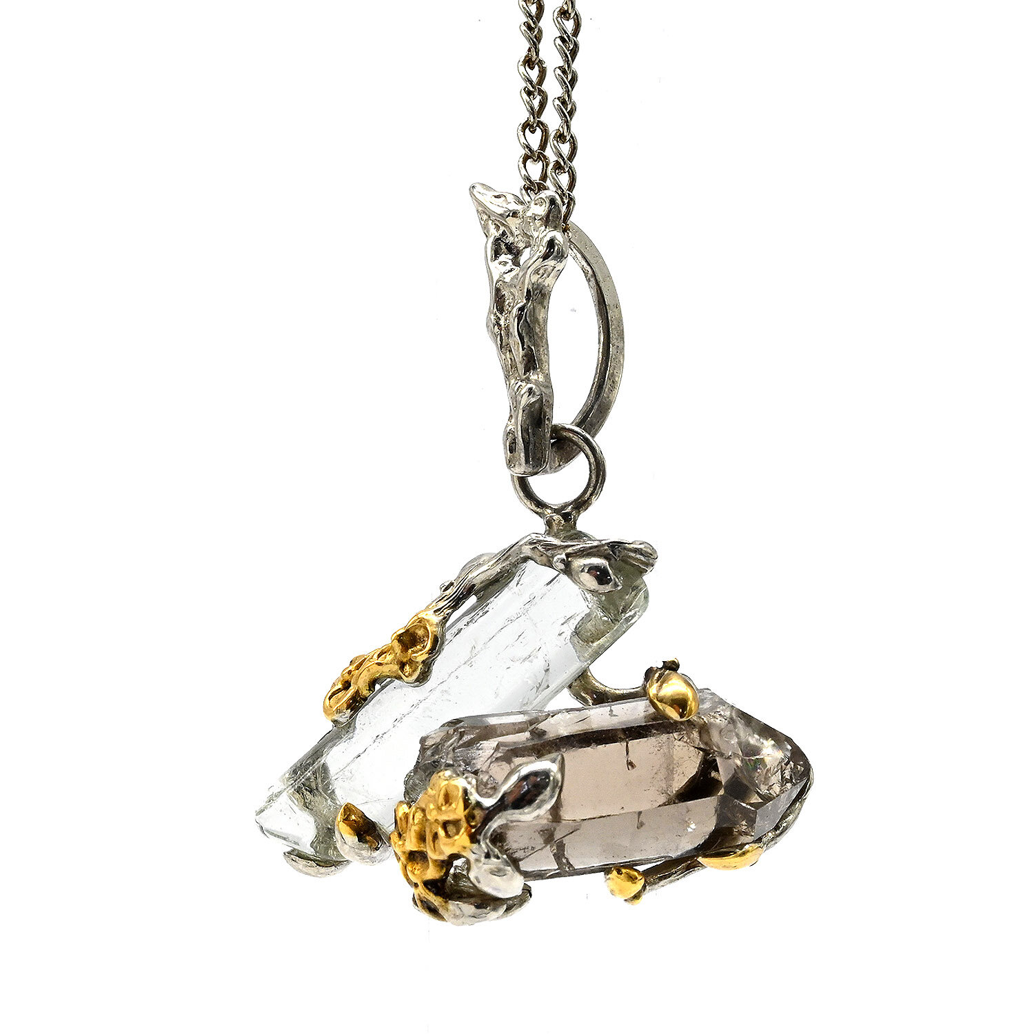 Подвеска, раухтопаз, аквамарин