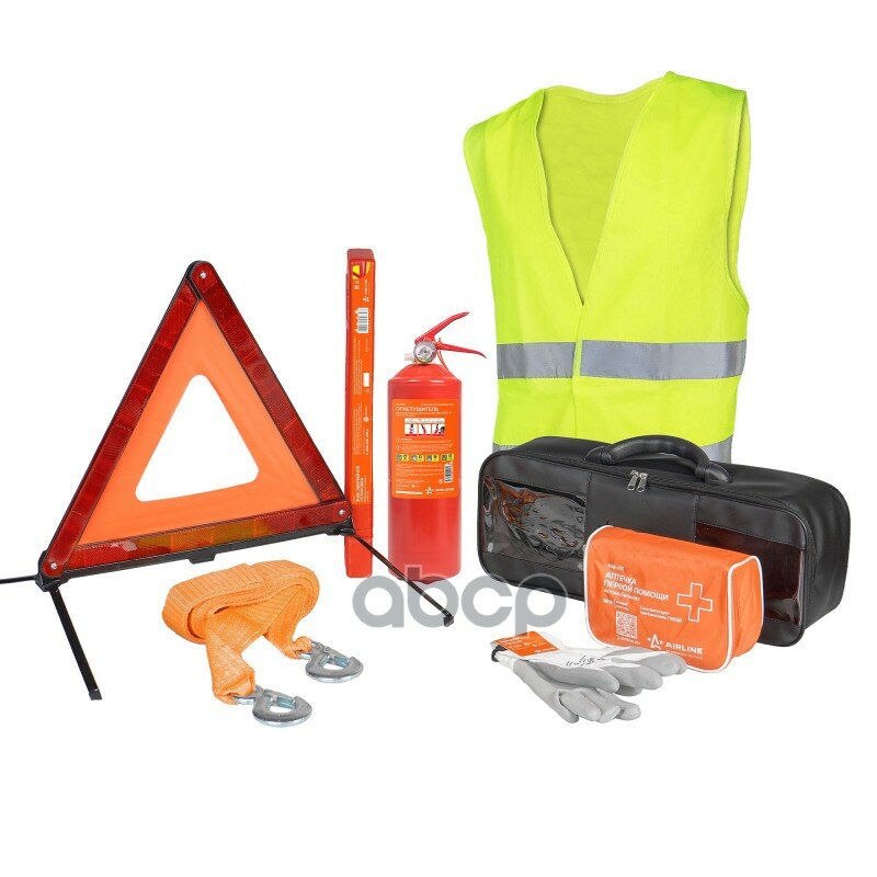 Набор автомобилиста Премим (знак, атечка, огнетшитель, трос, ерчатки, жилет) (ANA-4) AIRLINE арт. ANA04