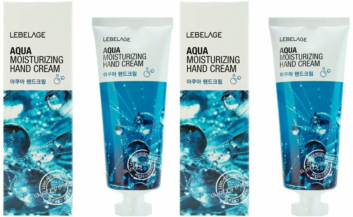 Lebelage Крем для рук Aqua Moisturizing Hand Cream, увлажняющий, 100 мл, 2 шт.