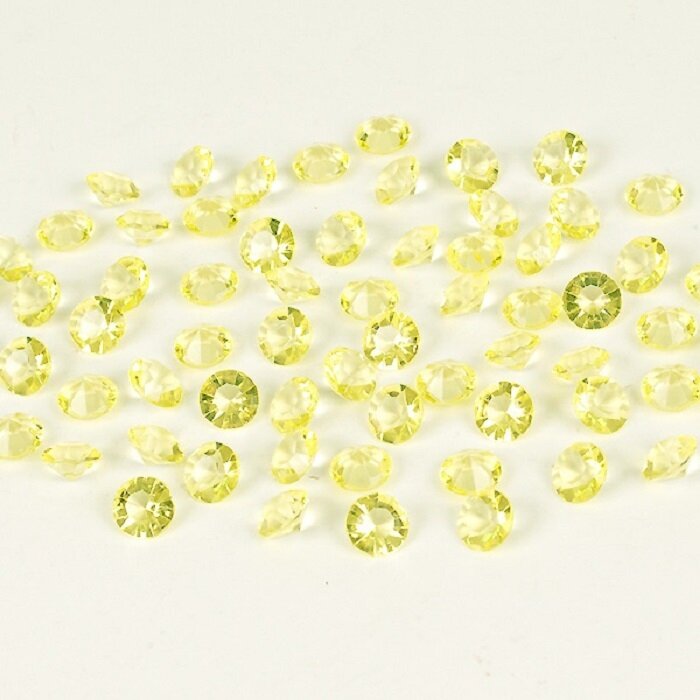 Декоративный наполнитель кристаллы "Бриллианты" светло-желтые 12 мм (110 г)