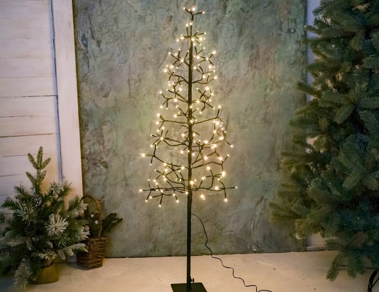 Декоративное светящееся деревце ёлочка абетти, 160 тёплых белых LED-огней, 120 см, Koopman International AX5307840
