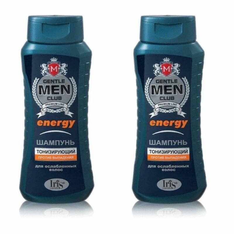 Iris Шампунь для ослабленных волос мужской Gentlmen Club, ENERGY Тонизирующий, 400 мл, 2 шт
