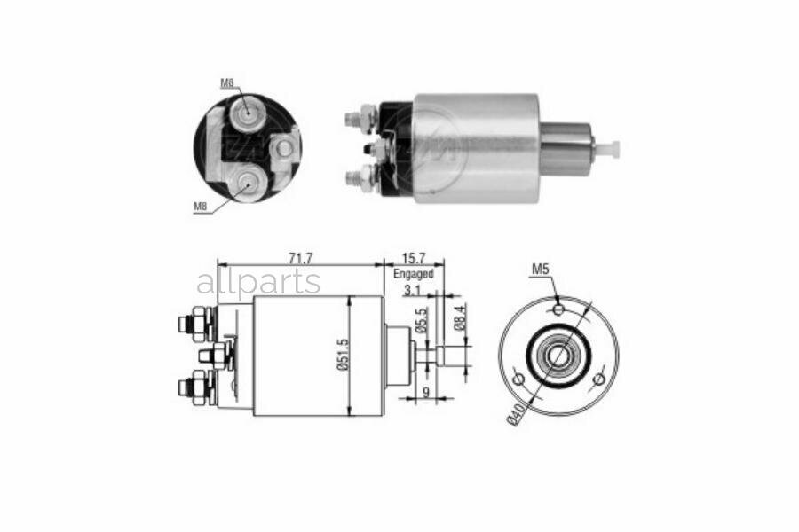 ERA ZM865 ZM865 Реле втягивающее\ DAEWOO NEXIA/ESPERO