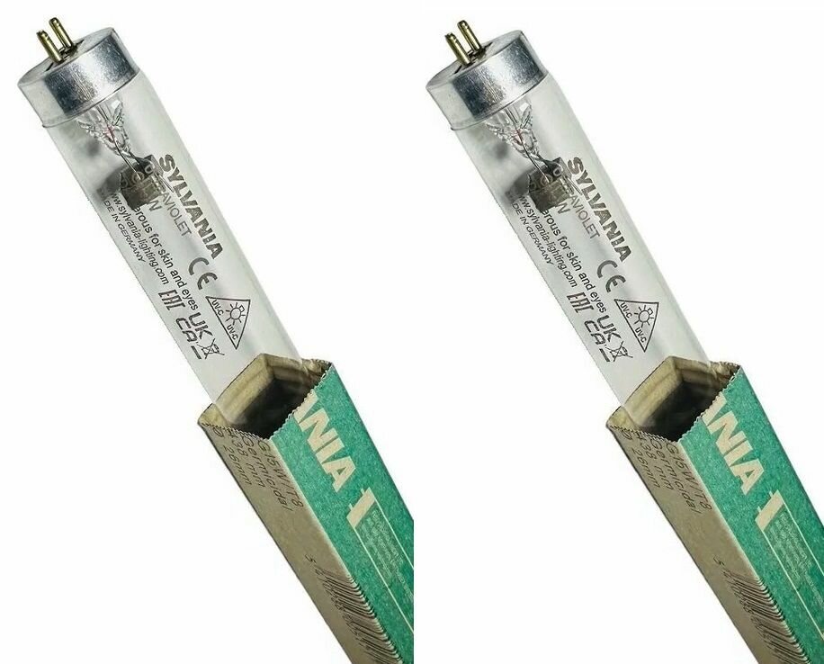 Лампы бактерицидные 15W T8 G13 d26x438mm SYLVANIA GERMICED (2 шт.)
