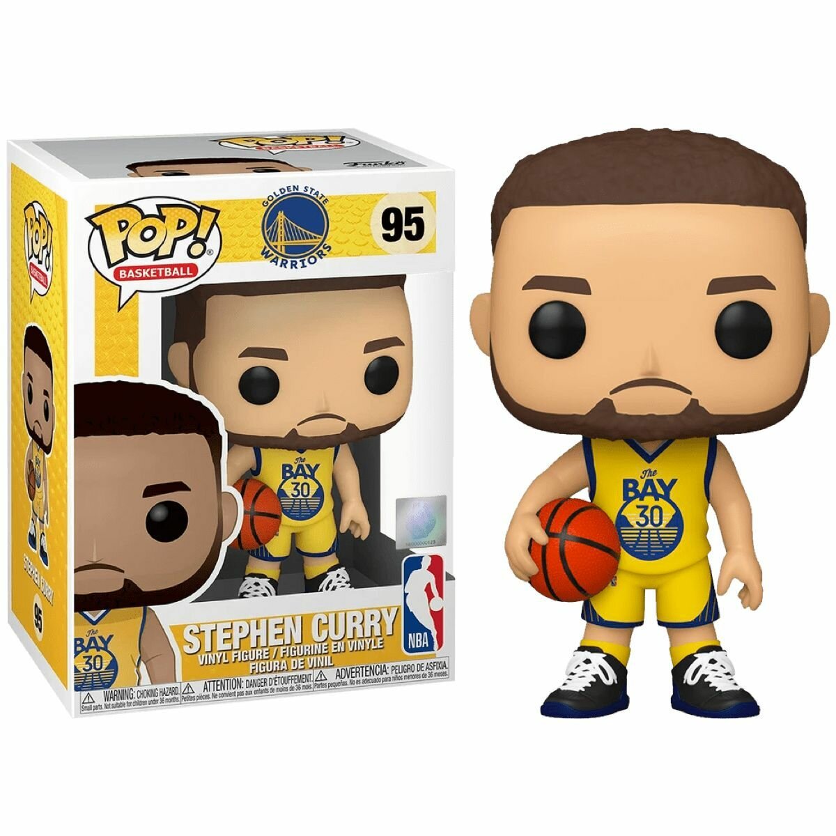 Фигурка баскетболист Стефен Карри Голден Стэйт Уорриорз Stephen Curry Golden State Warriors Alternate из серии НБА Баскетбол NBA 95