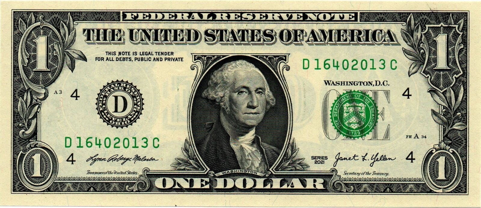 Доллар 2021 года США 16402013