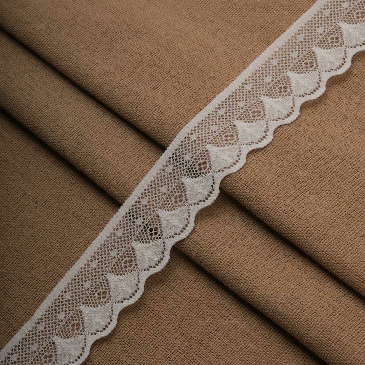 Кружево эластичное для рукоделия и шитья Айрис, 2,5см*22,86м (белый)