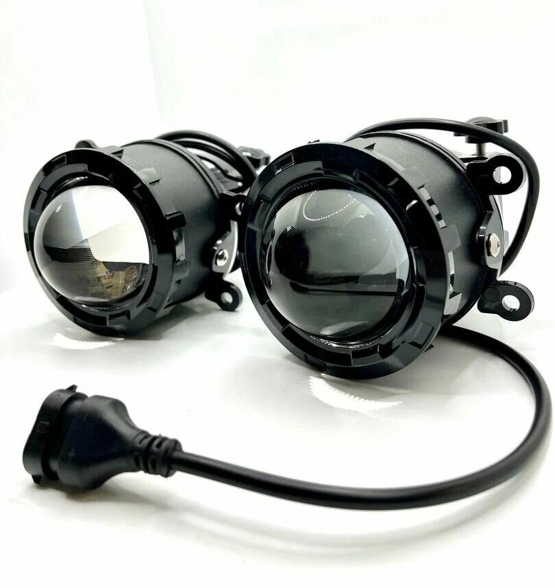 Комплект светодиодных линз в противотуманные фары 100W Lada Vesta Granta FL Niva Urban Nissan Renault Honda Peugeot Mitsubishi FORD