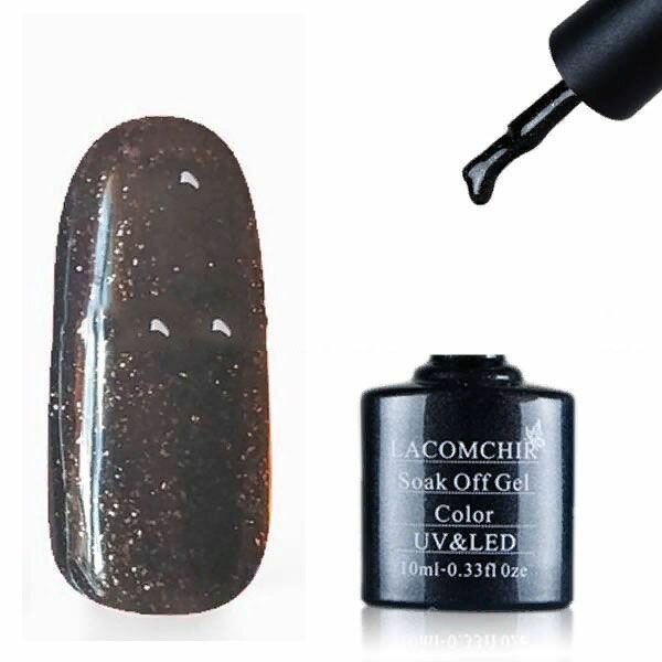 Гель-лак LACOMCHIR TD145 Черная ночь с микроблестками, 10 мл