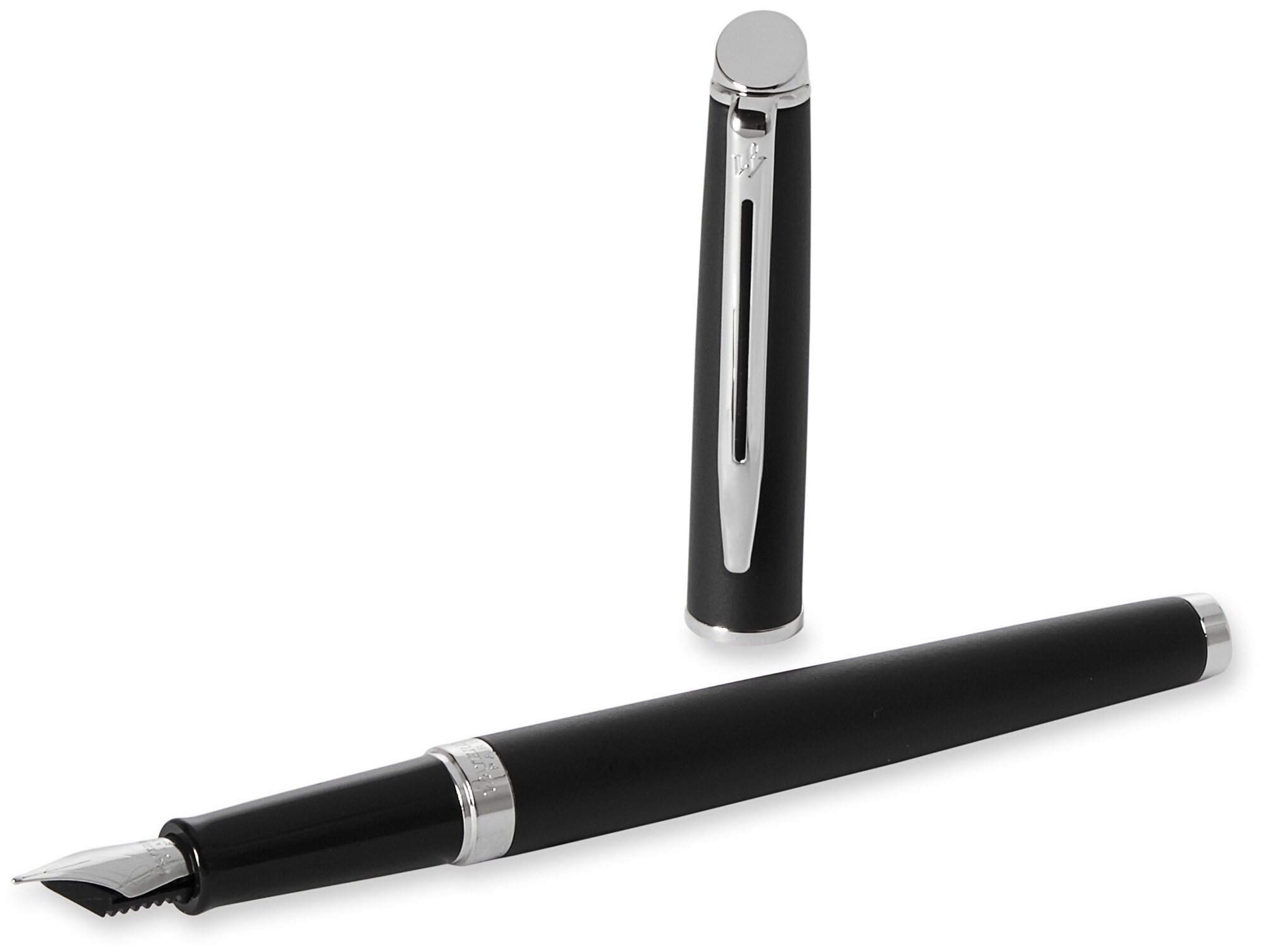 Ручка перьев. Waterman Hemisphere S0920810 Matte Black CT F сталь с хромированным покрытием в компл.