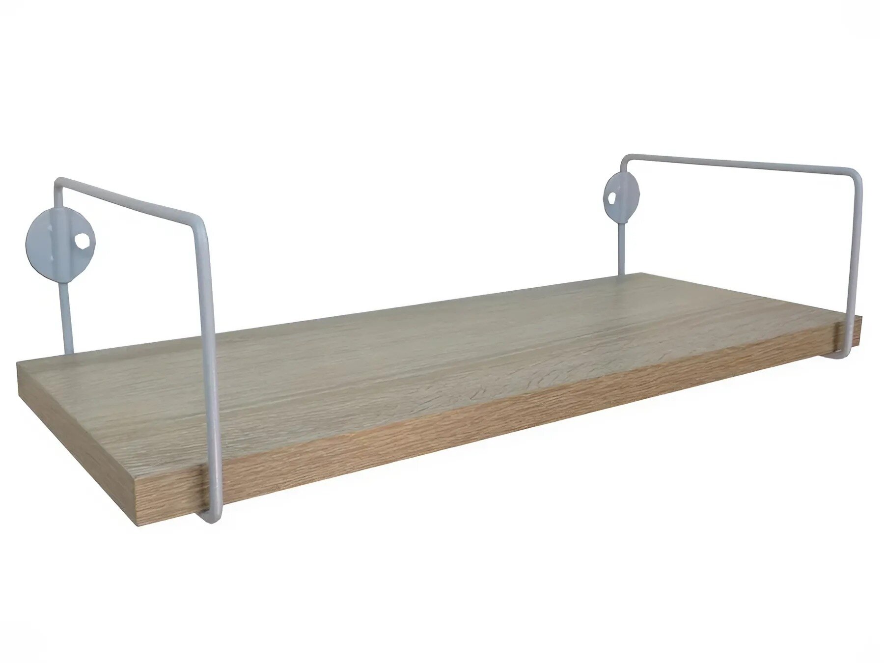 Полка для книг GARROSS "SIBERIA 214323", одна полка 15х40 см, высота 10 см, каркас серый, цвет полок дуб сонома