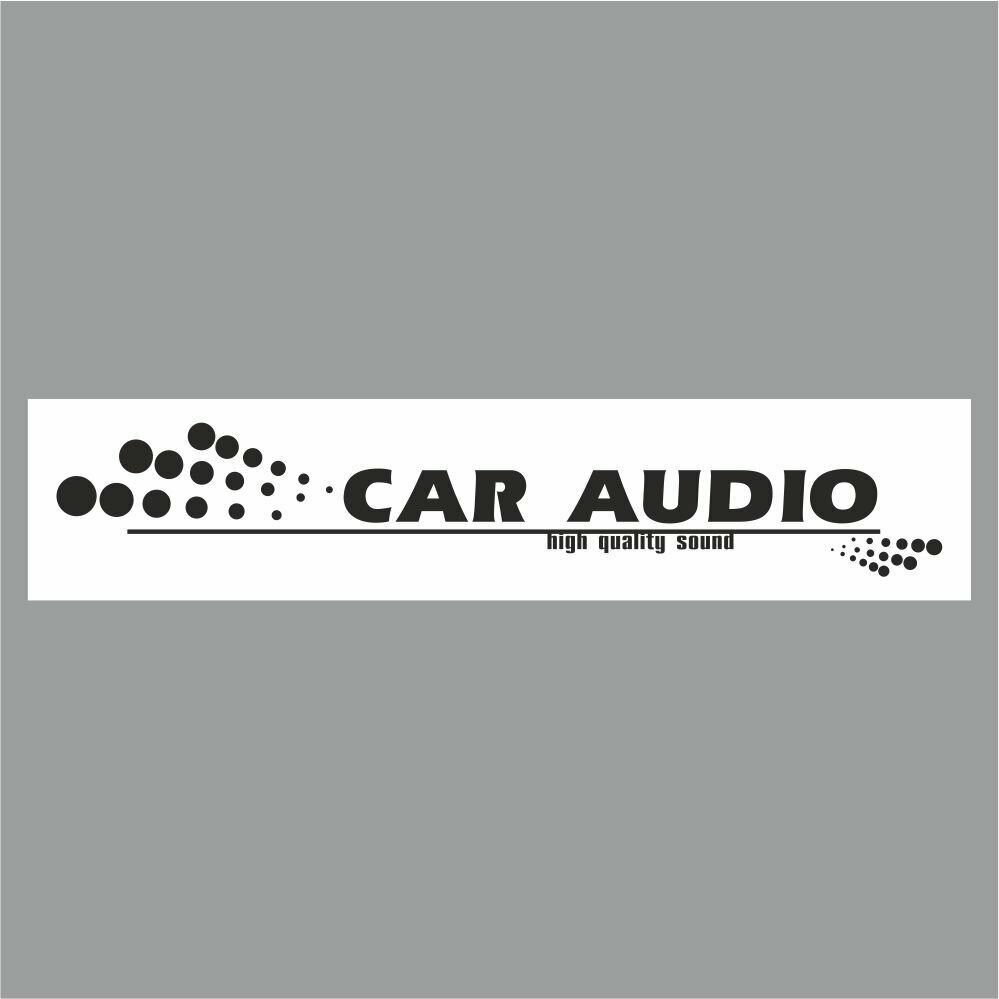 Полоса на лобовое стекло 1600х170мм "CAR AUDIO", белая, Арт рэйсинг