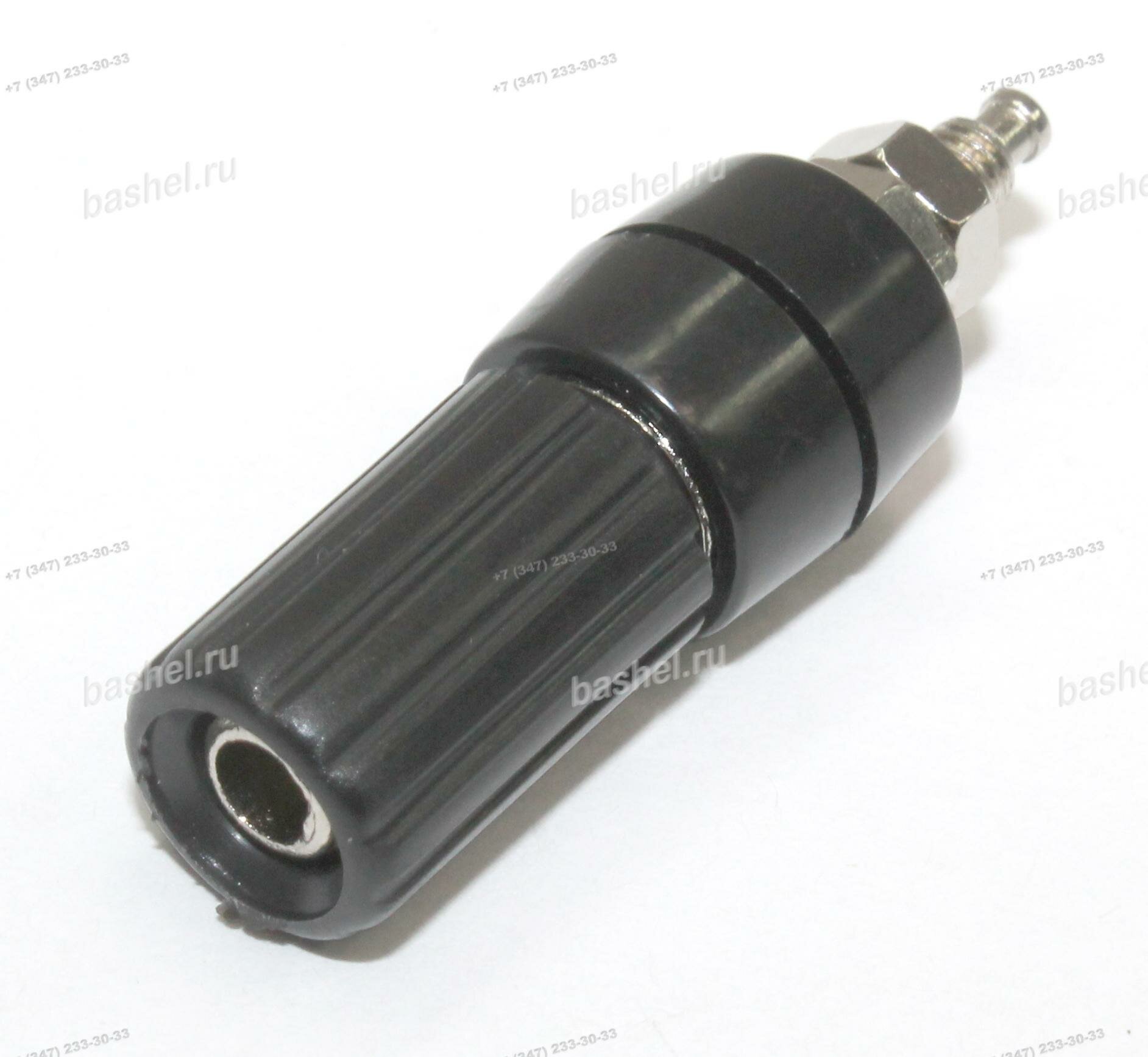 Гнездо «Банан» пласт. никел, L-45 mm , d-14 mm BIG