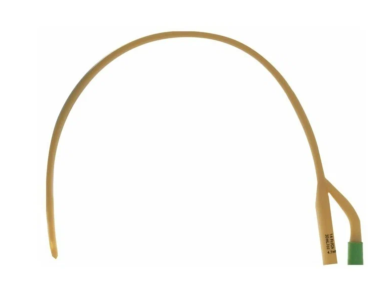 Катетер урологический латексный Фолея двухходовой, стерильный Ch/Fr 14- комплект (2шт/уп), цвет коннектора зеленый