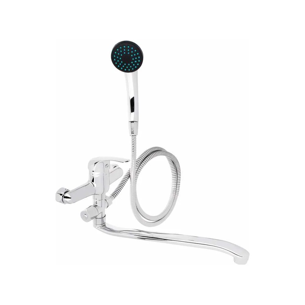 Смеситель для ванны СоюзКран с душем, плоский излив 35 см, керамический картридж 35 мм, хром, цинк SK09-I102 567-020