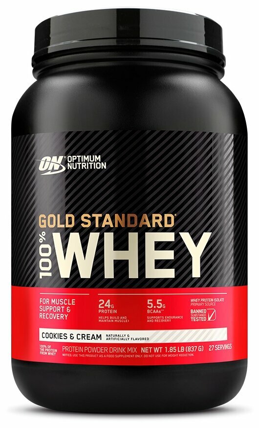 Протеин Optimum Nutrition 100% Whey Gold Standard 837 г, печенье и крем