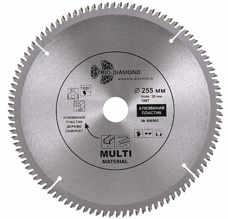 Диск пильный 255*30мм 100Т универсальный Multi Materials Trio-Diamond MM905