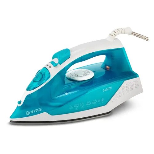 Утюг Vitek VT-8307, 2400Вт, синий/белый