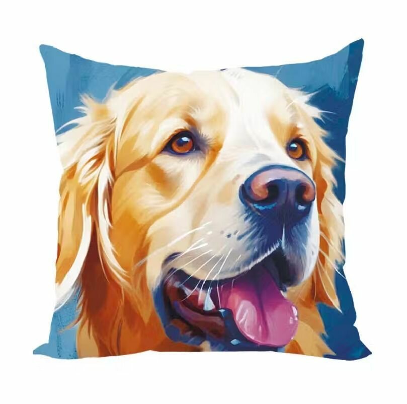 Декоративная подушка Ретривер улыбка 40х40 Твил