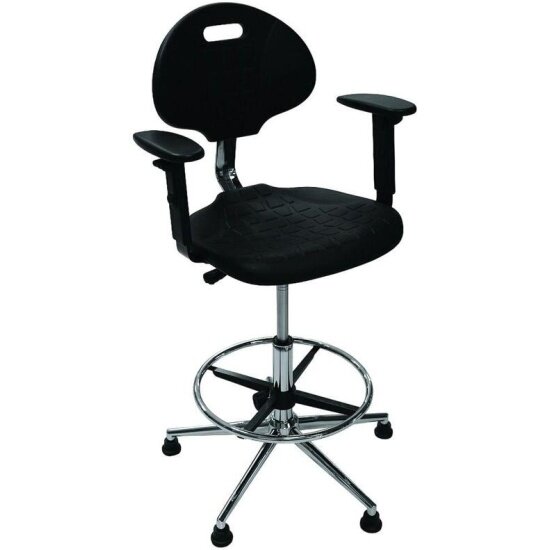 Стул лабораторный Attache Pro industrial с подл. полиур. черный, хром (S30299091300)