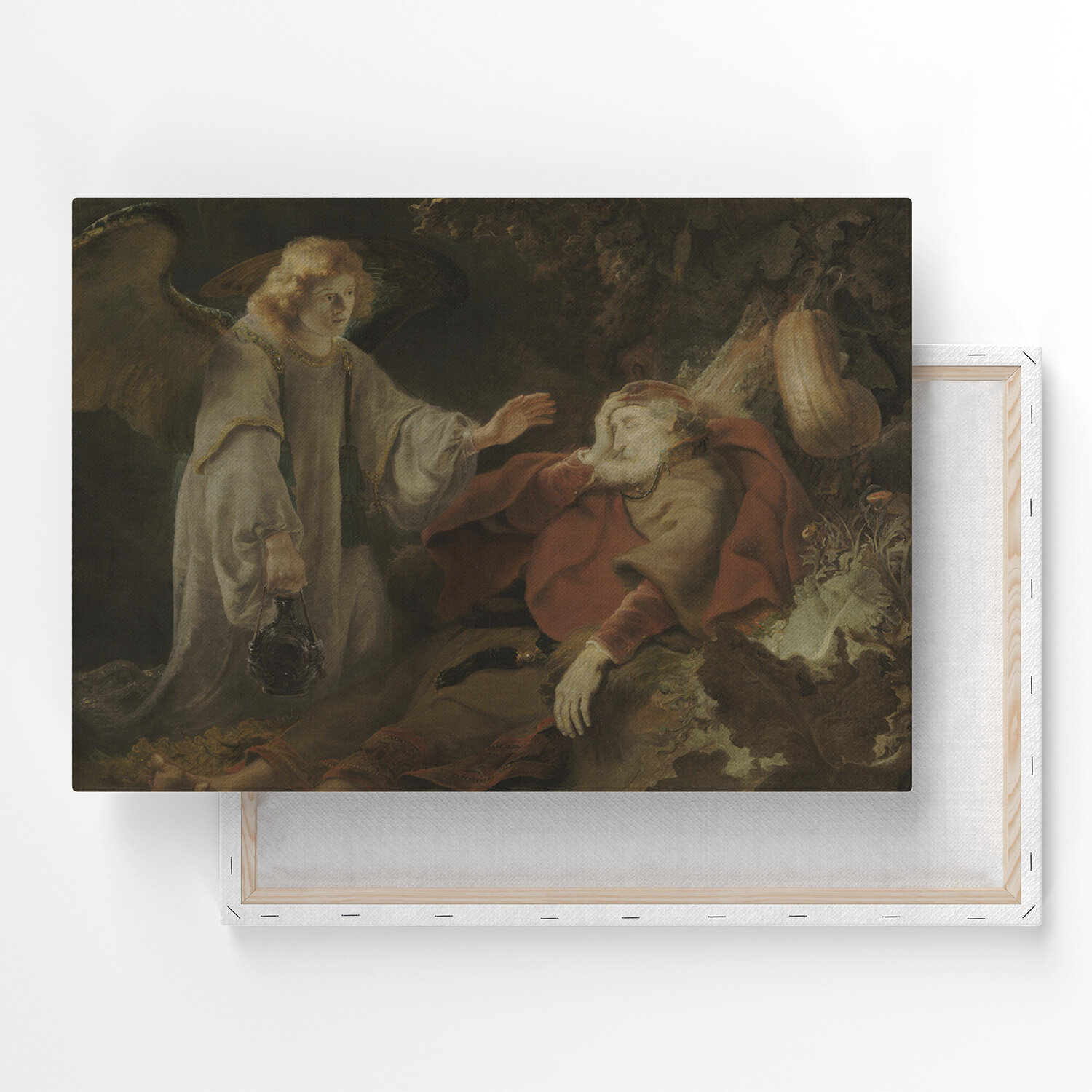 Картина на холсте, репродукция / Фердинанд Бол - Angel Appearing to Elijah / Размер 80 x 106 см