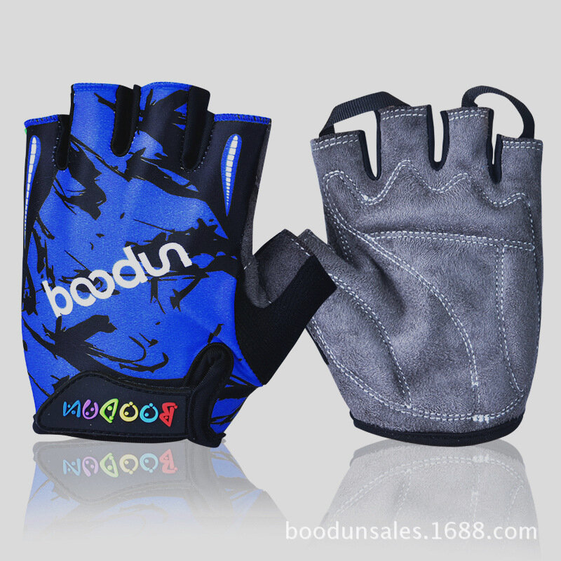 Перчатки BOODUN Bolton spot, летние, нескользящие, на полпальца, синие