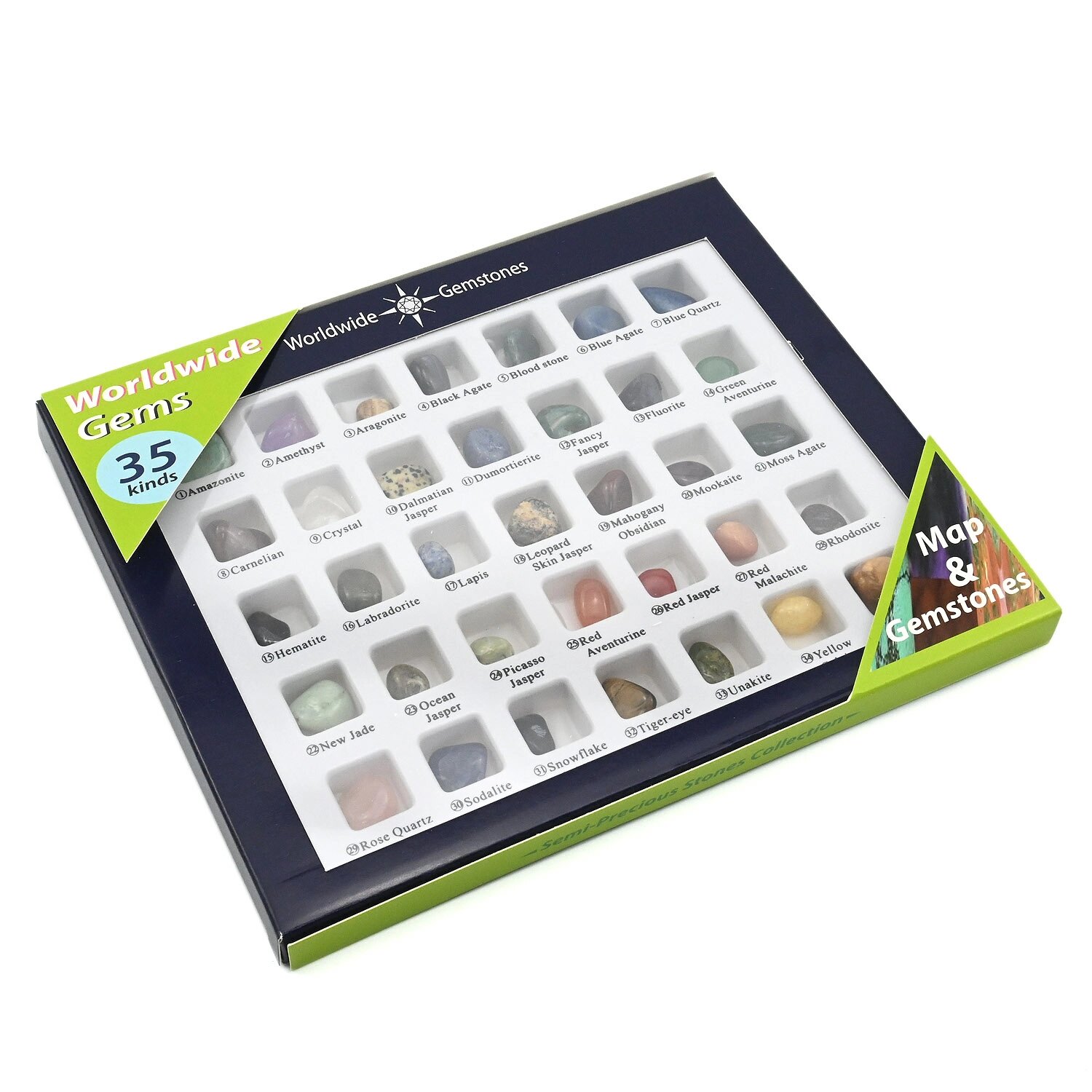 Коллекция минералов 35 самоцветов, 300г (19-11) .