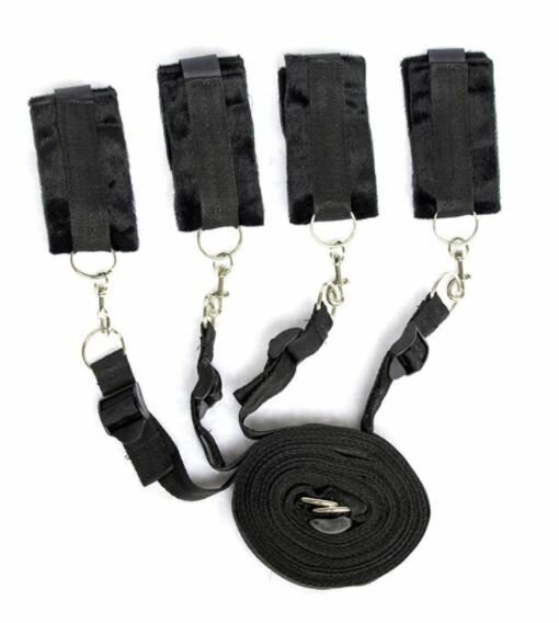 БДСМ набор для кровати, фиксаторы для рук и ног, манжеты для ног, наручники, оковы, бандаж БДСМ для связывания ног и рук, комплект для ролевых игр