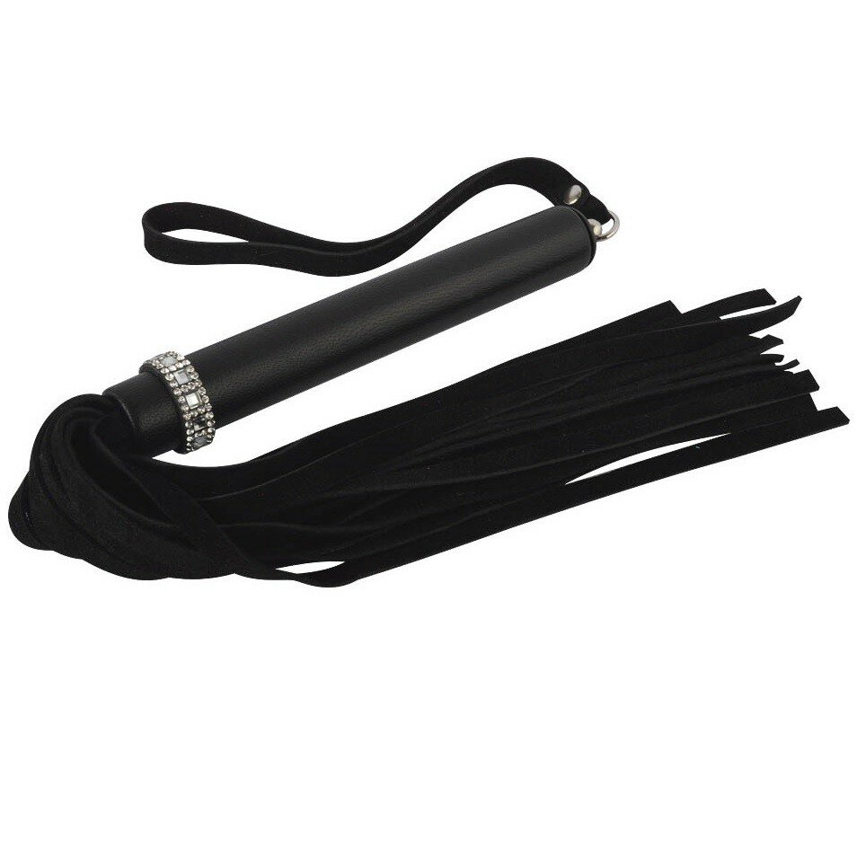 Плеть Sitabella "Гламур", натуральная велюровая черные хвосты, длина 40см