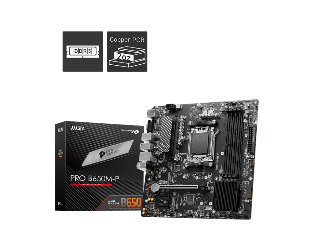 Материнская плата MSI B650M-P PRO Socket AM5, оригинал, гарантия 1 год