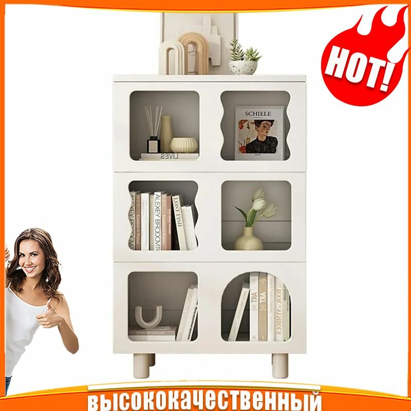Книжный шкаф в кремовом стиле