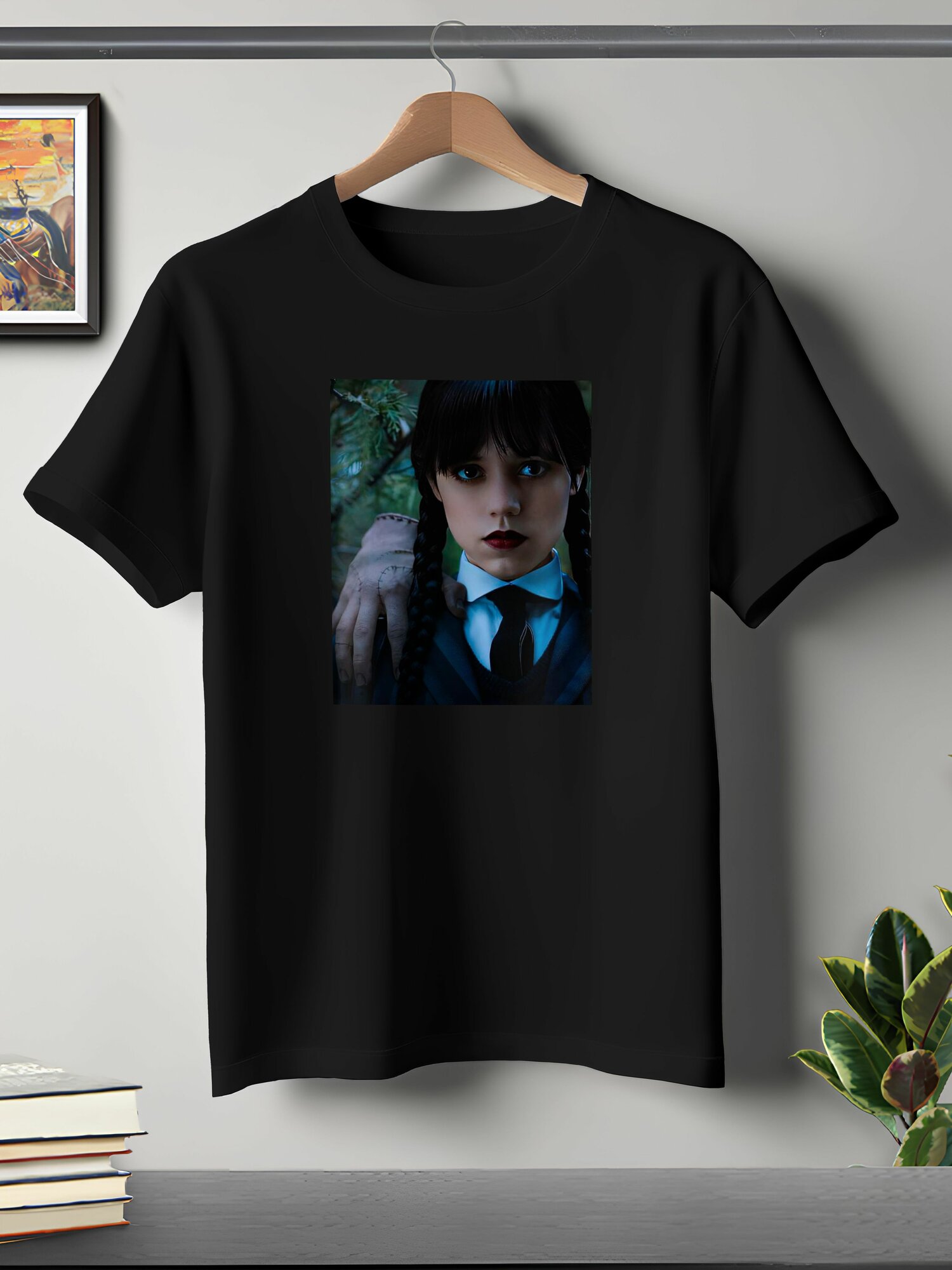 Футболка  Детская ONEQ 98 (3-4) размер с принтом Wednesday Уэнздей, черная