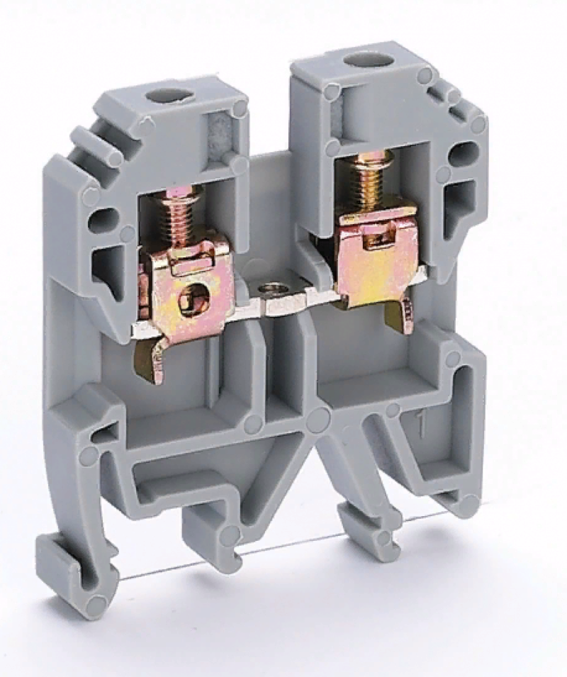 Клемма для проводов DEKraft / Де Крафт ЗН-101-4-35А-07 винтовая наборная, 35А, корпус огнестойкий полиамид, серый, 46х6.5мм, 1шт. / зажим
