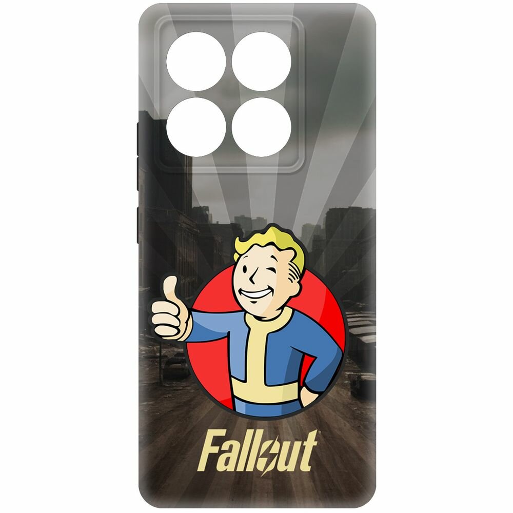 Чехол-накладка Krutoff Soft Case Фоллаут (Fallout) - Волт-бой для Xiaomi 14T Pro черный