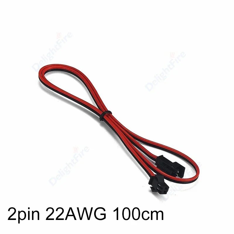Удлинитель кабеля 2pin 22AWG 100cm, красный