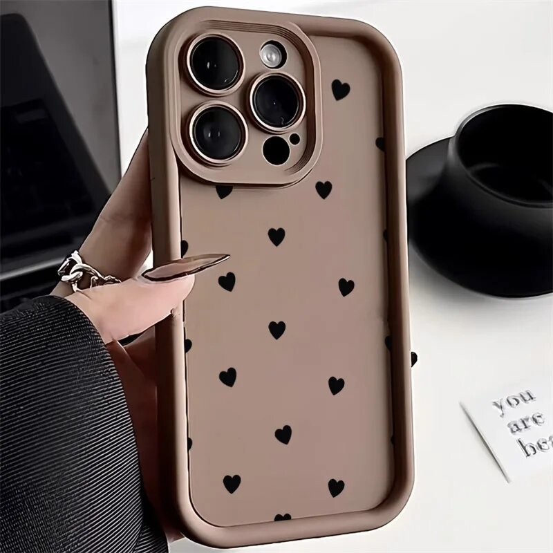 Чехол для телефона Love Heart для iPhone 13, чехол для iPhone 11 16 Pro 12 15 14 Pro Max XR X XS 7 8 Plus SE, противоударный мягкий силиконовый чехол