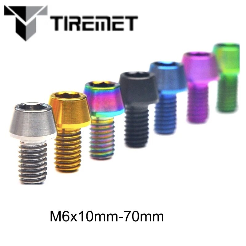 Tiremet Титановые болты M6 для велосипеда blue, 10mm
