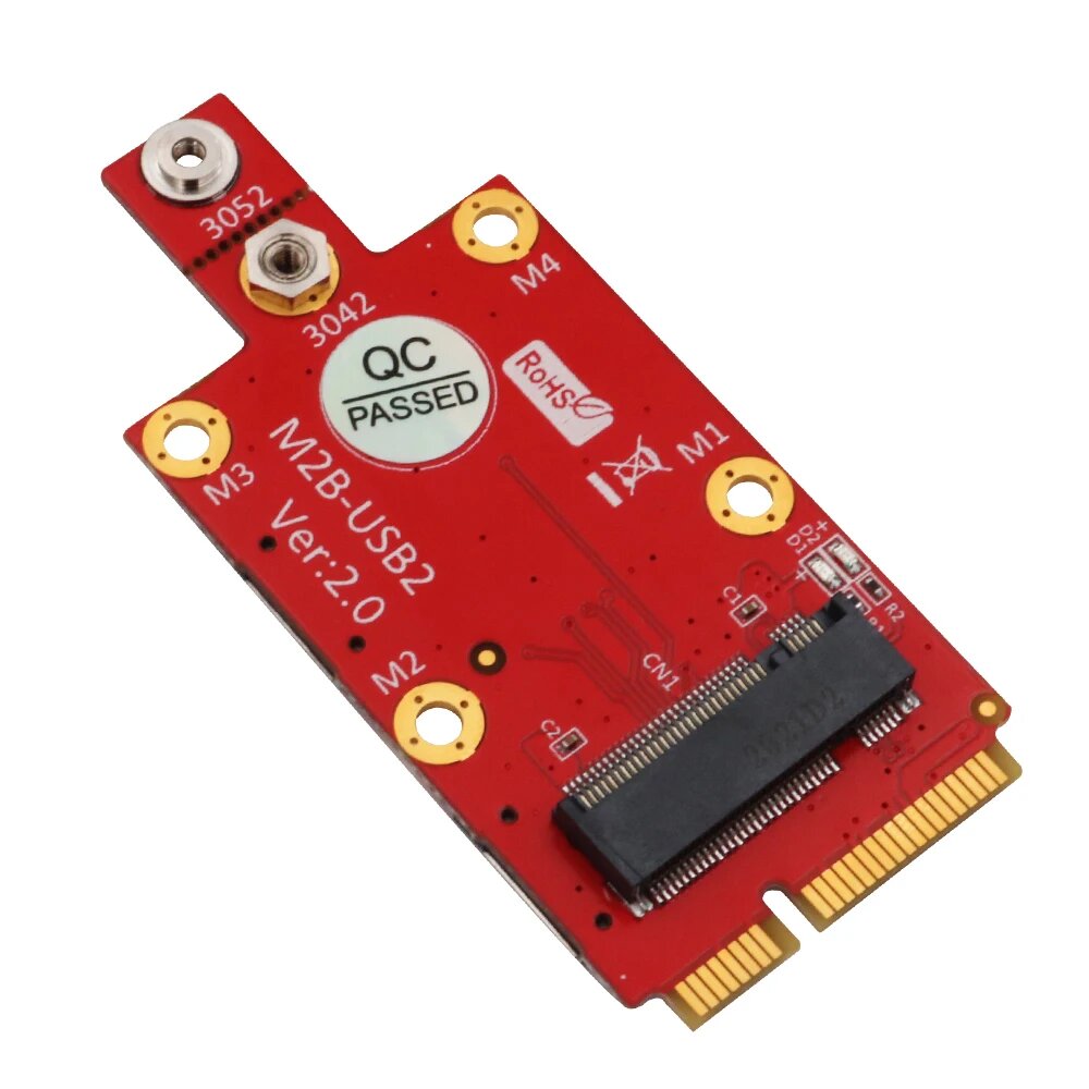 Адаптер M.2 Key B к Mini PCI-e с 2 слотами для SIM-карты NANO NGFF M2 к Mini PCI Express PCIe для модуля 3G 4G 5G