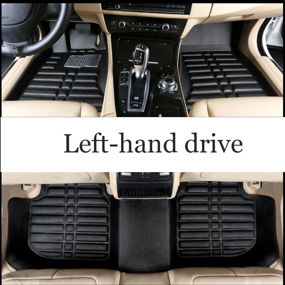 Автомобильный кожаный напольный коврик для Volkswagen VW Atlas Teramont 2018 ~ 2024, 2019 2020 2021 2022 2023 подкладка для ног с защитой от грязи, водонепроницаемый коврик, ковер, пользовательские аксессуары черный