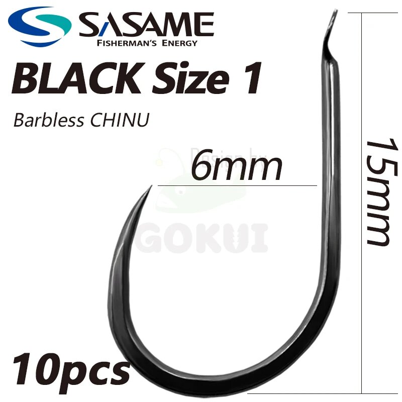 SASAME Barbless Chinu крючки из высокоуглеродистой стали Barbless 1 10pcs